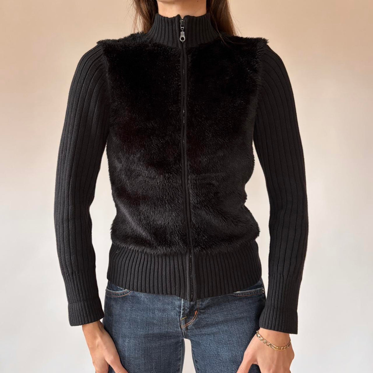 Y2K Furry Zip Up (XS/S) – Hazy Vintage