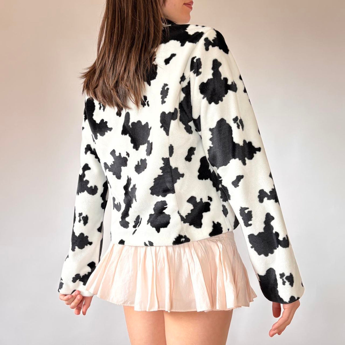 90s Fuzzy Cow Print Jacket (M) – Hazy Vintage