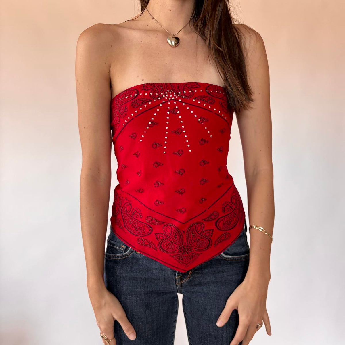 Y2K Bandana Tube Top (M) – Hazy Vintage